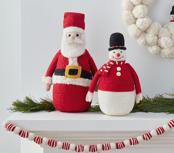 Santa & Snowman Felt Decor, Set of 2 | Pottery Barn Kids