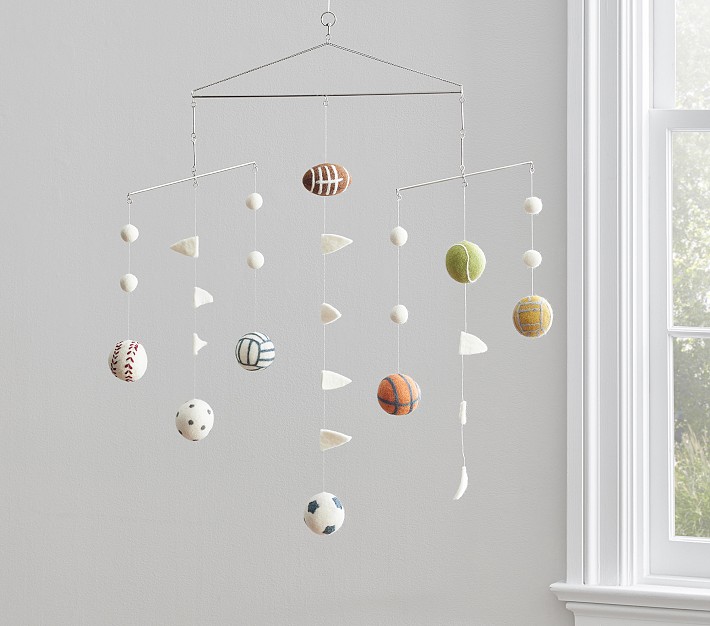 Felt Sports Ceiling Mobile | Pottery Barn Kids