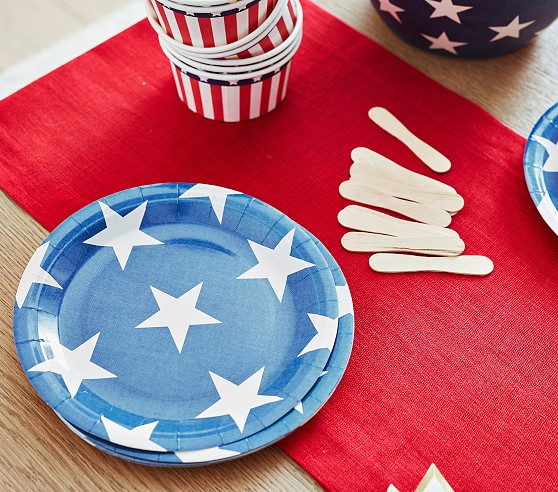 Hamptons Navy Star Paper Plates, Set of 8 | Pottery Barn Kids