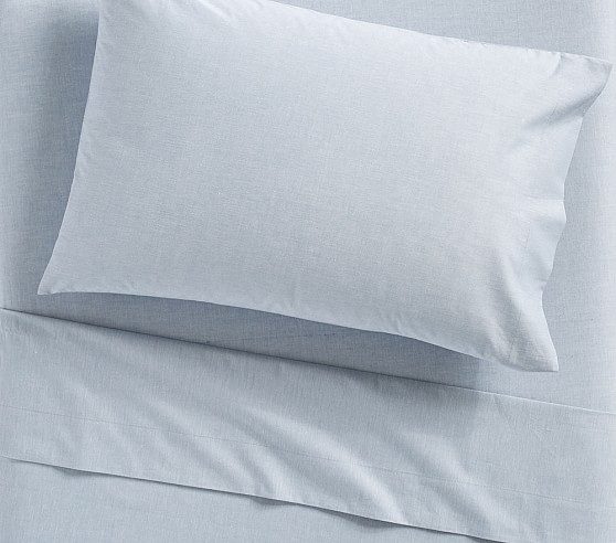 Organic Chambray Toddler Sheet Set| Toddler Bedding | Pottery Barn Kids