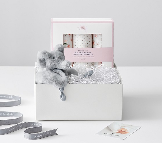Meredith Swaddle and Elephant Thumbie Gift Set | Pottery Barn Kids