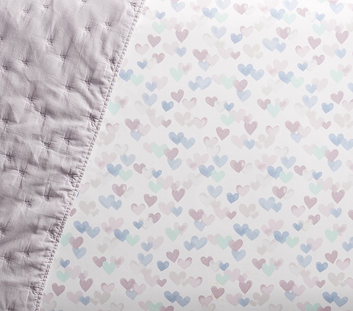Retro Heart Crib Sheets | Pottery Barn Kids