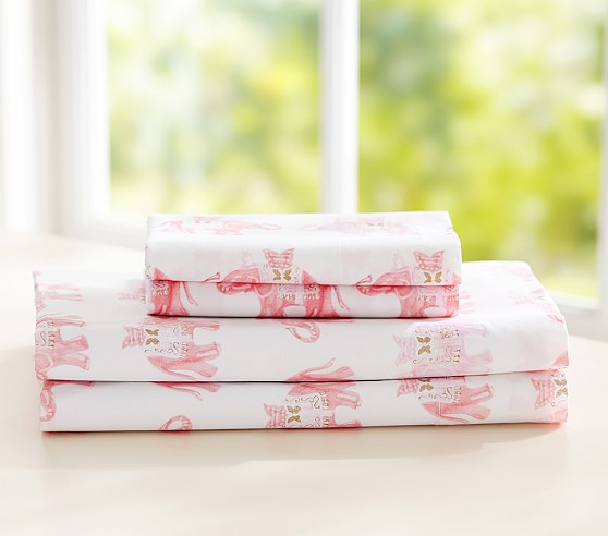 Coral Elyse Kids' Sheet Set | Pottery Barn Kids