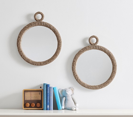 Natural Rope Small Round Mirrors, Set of 2 (20") | Pottery Barn Kids