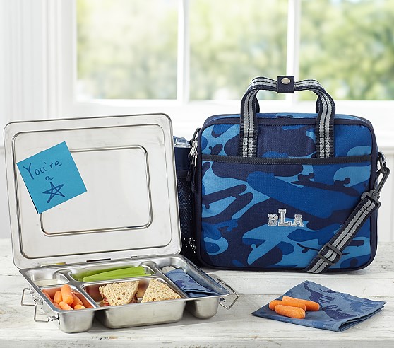 Blue Camo All-in-One Kids Lunch Box | Pottery Barn Kids