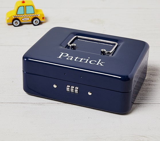 Navy Metal Lock Box | Kids Room Decor | Pottery Barn Kids