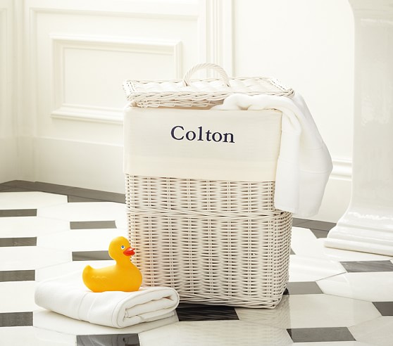White Sabrina Rectangular Hamper | Kids Storage | Pottery Barn Kids
