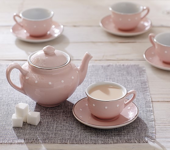 Pink Ceramic Classic Kids Tea Set | Pottery Barn Kids