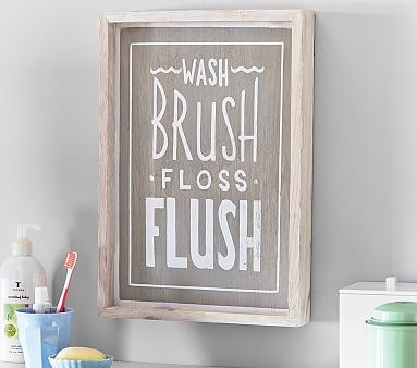 Wash, Brush, Floss, Flush Wall Art | Pottery Barn Kids