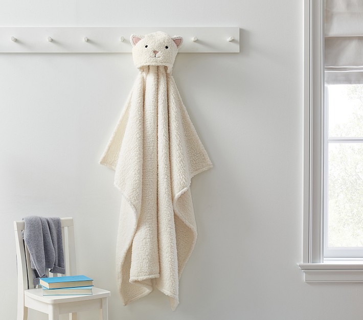 Kitty Hooded Sherpa Critter Blanket | Pottery Barn Kids