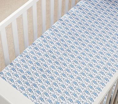 Roller Rabbit Monkey Organic Crib Fitted Sheet | Pottery Barn Kids