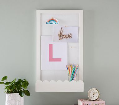 Scalloped Mini Pinboard With Ledge | Pottery Barn Kids