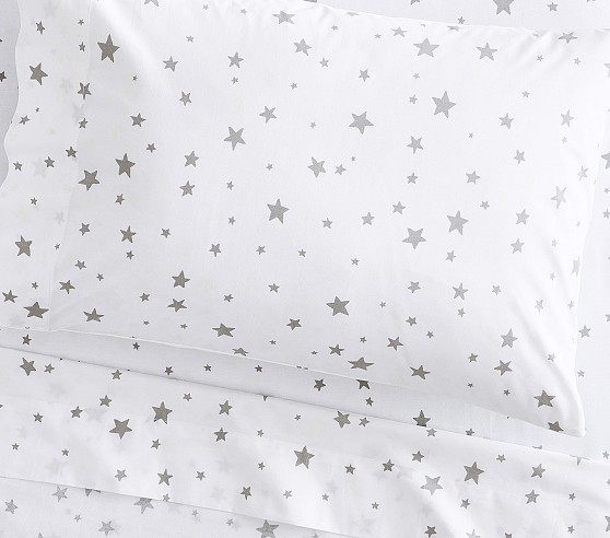 Glow-in-the-Dark Shining Star Toddler Bed Sheet Set | Pottery Barn Kids