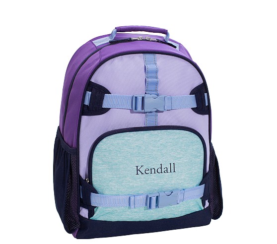 Mackenzie Lavender/Aqua/Navy Colorblock Backpacks | Pottery Barn Kids