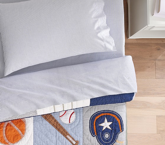 Oxford Stripe Organic Sheet Set | Pottery Barn Kids
