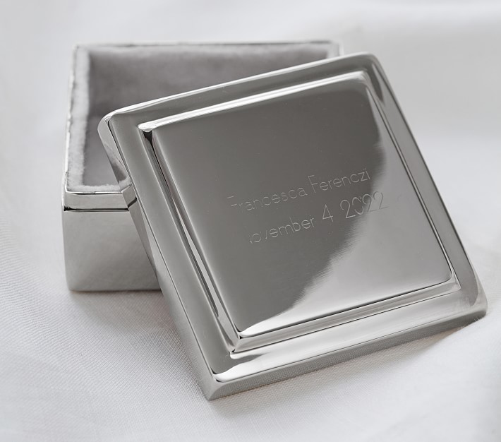 Silver Engravable Cross Keepsake Box | Pottery Barn Kids