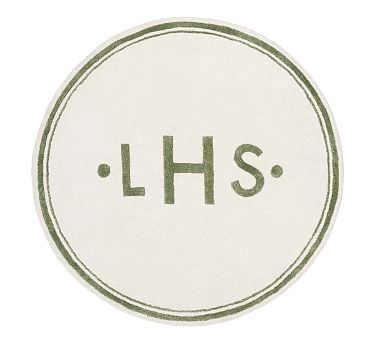 Dot Monogram Round Rug | Pottery Barn Kids