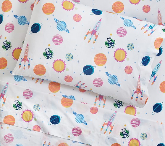 Solar System Glow-in-the-Dark Sheet Set & Pillowcases | Pottery Barn Kids