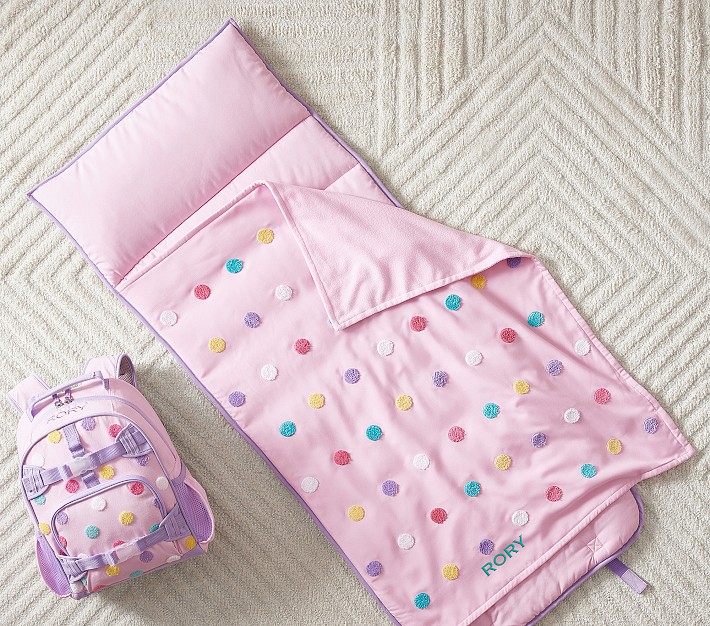 Mackenzie Pink Chenille Polka Dot Backpack & Nap Mat Bundle, Set of 2 ...