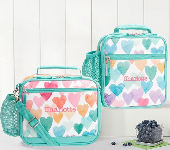 Mackenzie Rainbow Hearts Lunch Boxes | Pottery Barn Kids
