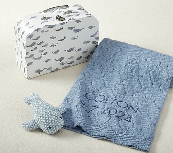 Jack Whale Baby Blanket & Rattle Gift Set | Pottery Barn Kids