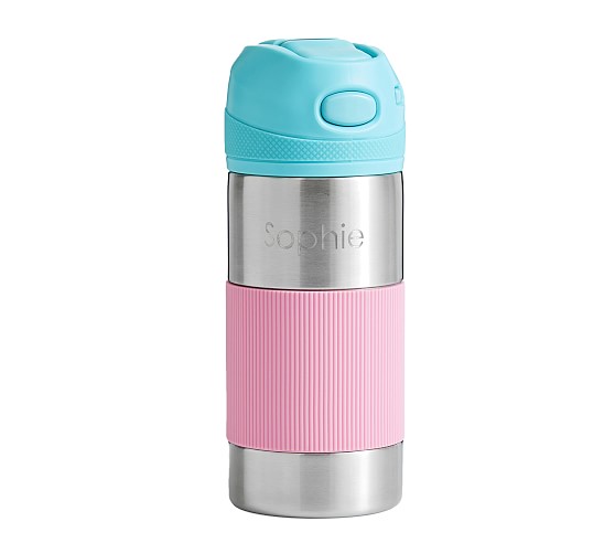 Pink/Aqua Astor Insulated Water Bottle | Pottery Barn Kids