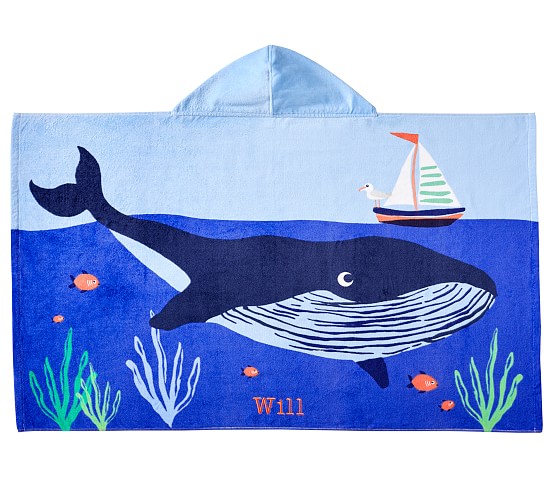 Whale Boat Kid Beach Hooded Towel | Pottery Barn Kids