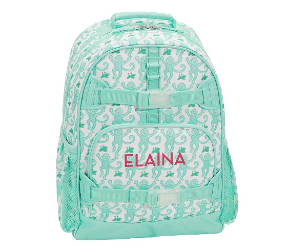 Mackenzie Roller Rabbit Aqua Monkey Backpacks | Pottery Barn Kids