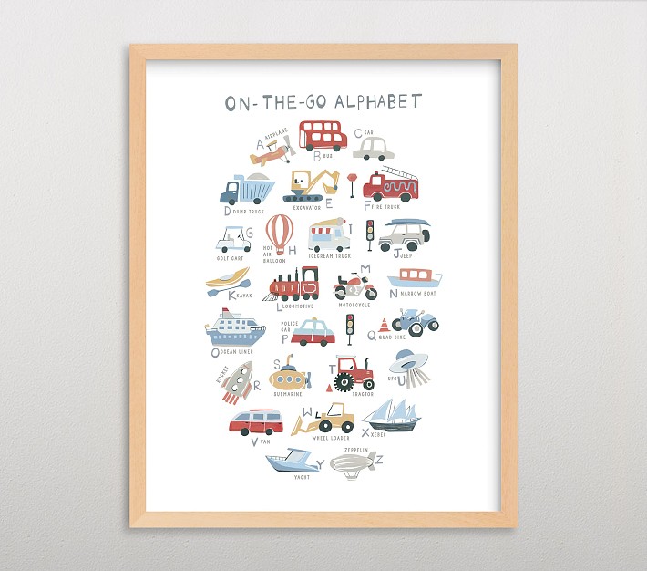 Minted® Transportation Alphabet Wall Art by Teju Reval | Pottery Barn Kids