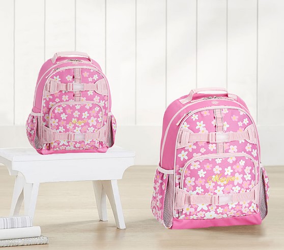 Mackenzie Pink Falling Flowers Glow-in-the-Dark Backpacks | Pottery ...