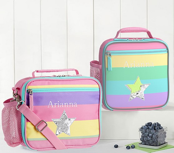 Fairfax Pink Multi Stripe Kids Lunch Box | Pottery Barn Kids