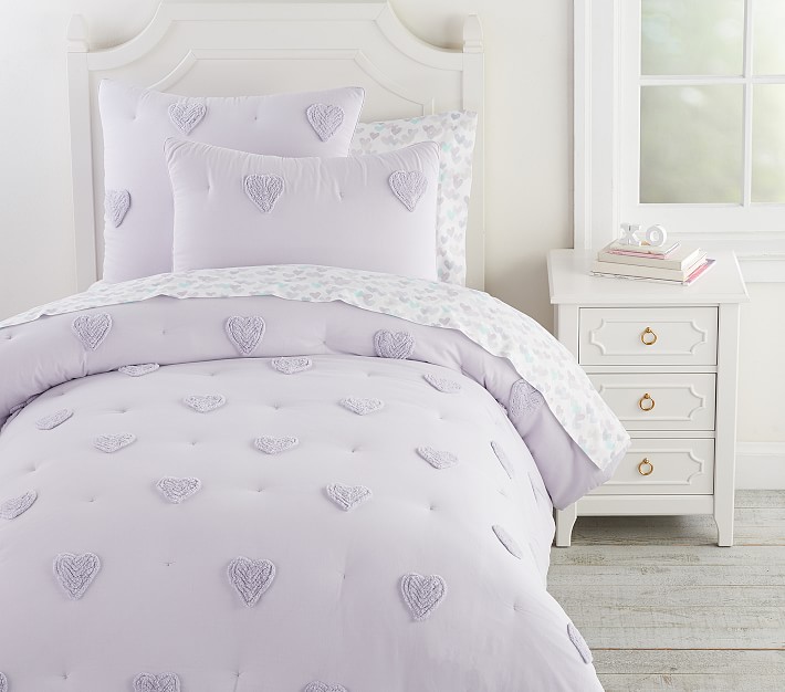Textural Heart Comforter & Shams | Pottery Barn Kids