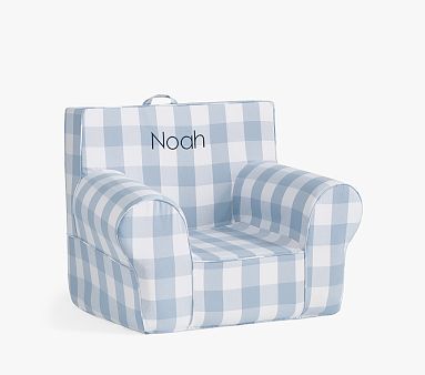 Kids Anywhere Chair®, Chambray Blue Twill with Buffalo Check | Pottery ...