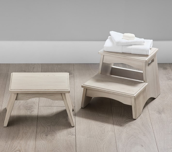 Weathered White Step Stool | Pottery Barn Kids