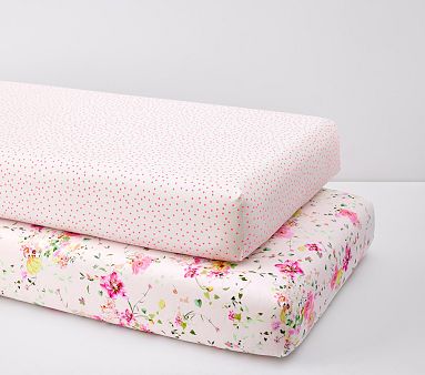 Monique Lhuillier Jolie Organic Crib Sheet Bundle - Set of 2 | Pottery ...