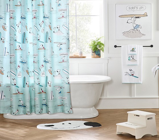 Peanuts® Snoopy® Surf Bath Set - Towels, Shower Curtain, Bath Mat ...