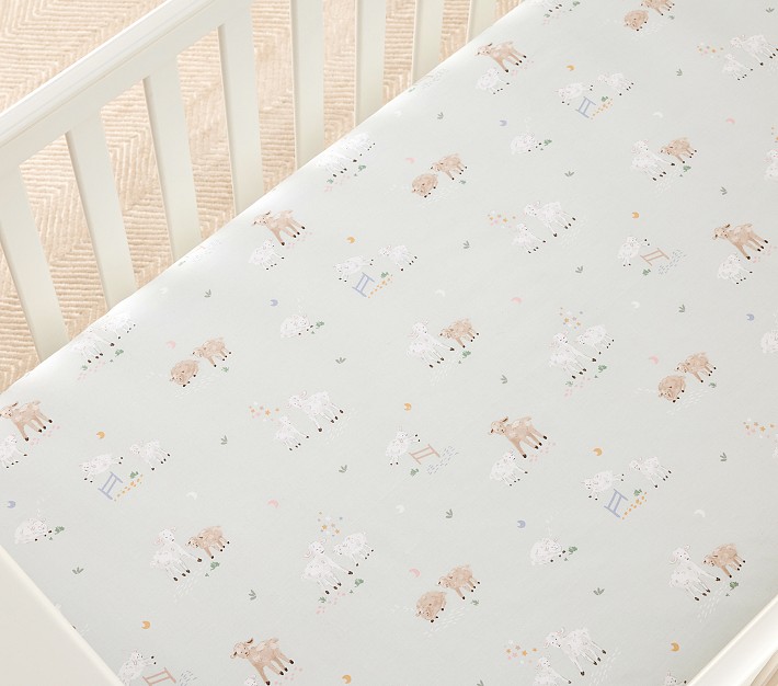 Sheep Organic Crib Fitted Sheet | Pottery Barn Kids