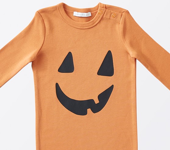 Halloween Pumpkin Organic Baby Pajama & Hat Set | Pottery Barn Kids
