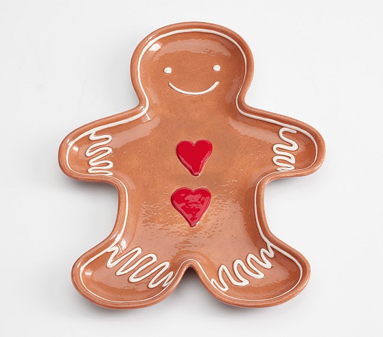 Gingerbread Man Shaped Platter | Pottery Barn Kids