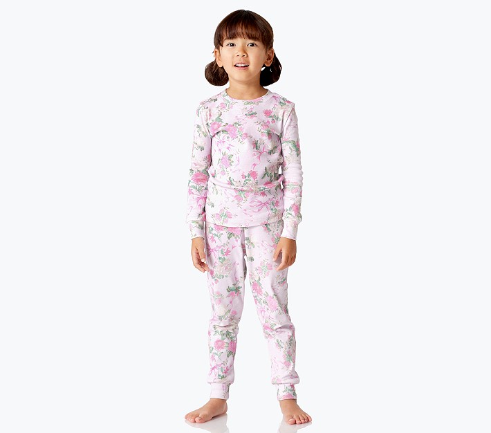 LoveShackFancy Cabbage Rose Organic Cotton Tight Fit Pajama Set ...