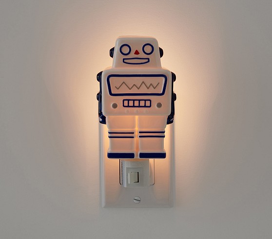 Ceramic Robot Night Light (3") | Pottery Barn Kids