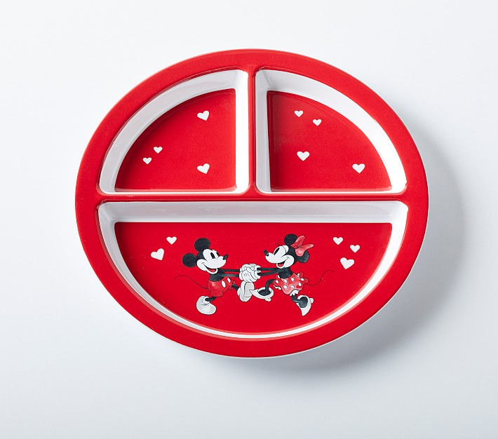 Disney Mickey Mouse Valentines Divided Plate | Pottery Barn Kids