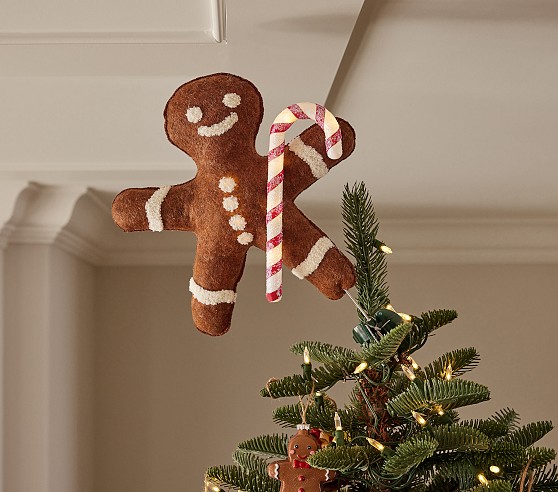 Felted Light-Up Gingerbread Tree Topper | Pottery Barn Kids
