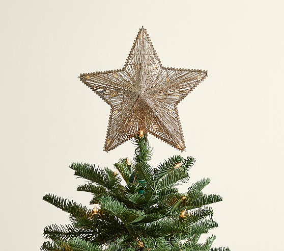 Wrapped Star Light-Up Tree Topper | Pottery Barn Kids