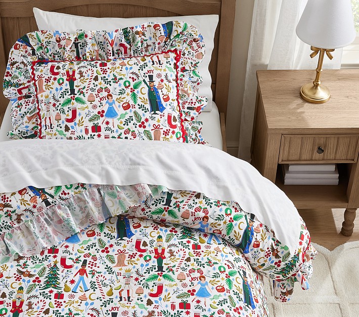 Rifle Paper Co. Nutcracker Organic Duvet Cover & Shams | Pottery Barn Kids