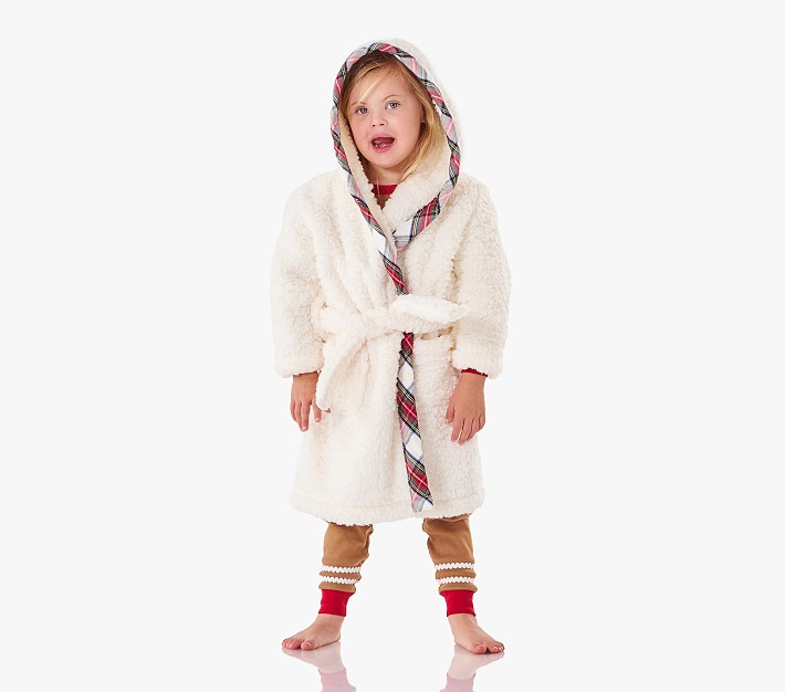 Stewart Plaid Sherpa Robe | Pottery Barn Kids