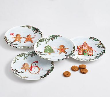 Gingerbread Plates, Set Of 4 | Pottery Barn Kids