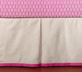 Bright Pink Border Crib Skirt | Pottery Barn Kids