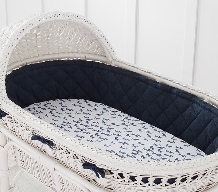 Organic Watercolor Dog Bassinet Sheet | Bassinet Bedding | Pottery Barn ...