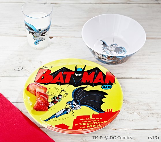 Retro BATMAN™ Kids Dinnerware Gift Set | Pottery Barn Kids